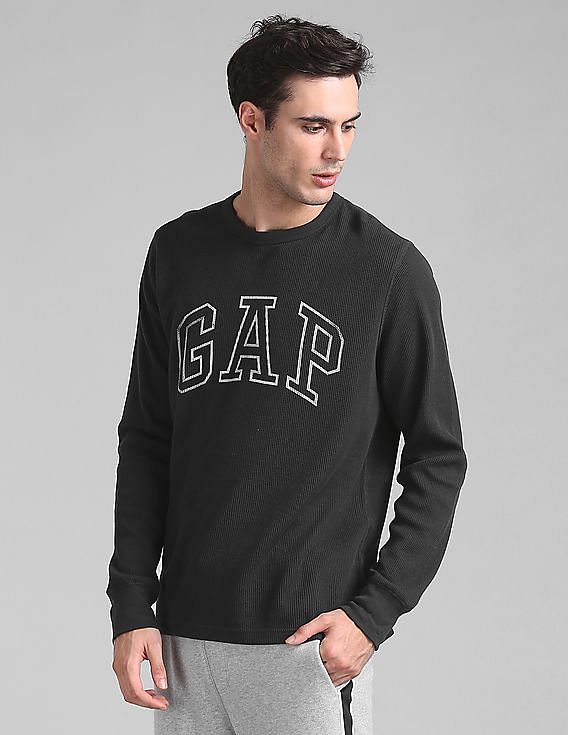 Buy GAP Men Men Black Arch Logo Thermal Tee NNNOW