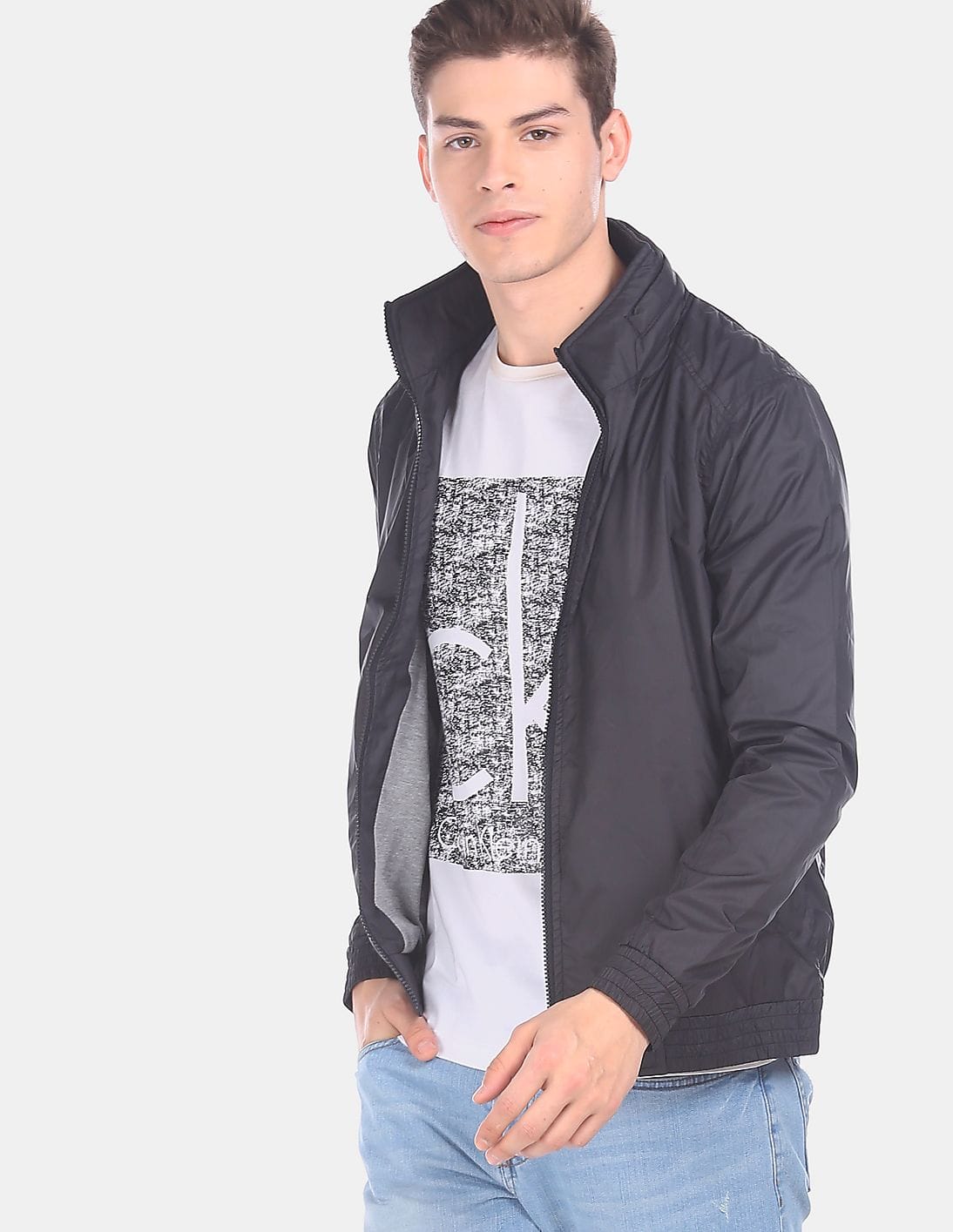 Buy Ruggers Men Black Zip-Up Solid Bomber Jacket - NNNOW.com
